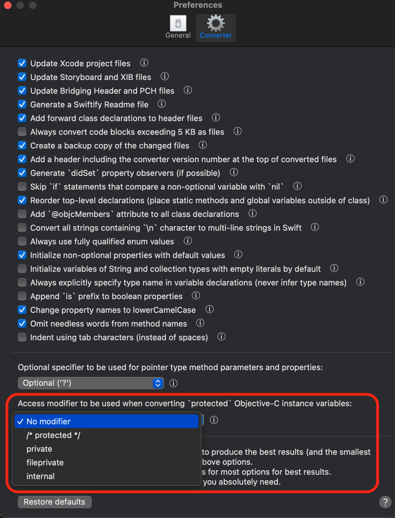 Access Modifier To Be Used When Converting Protected Objective C Instance Variables Swiftify 8614